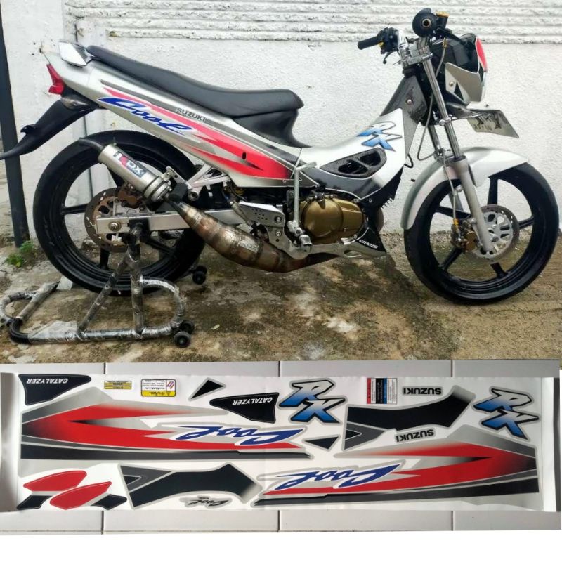 Jual Stiker striping Suzuki RK cool Thailand silver laminasi glosy ...