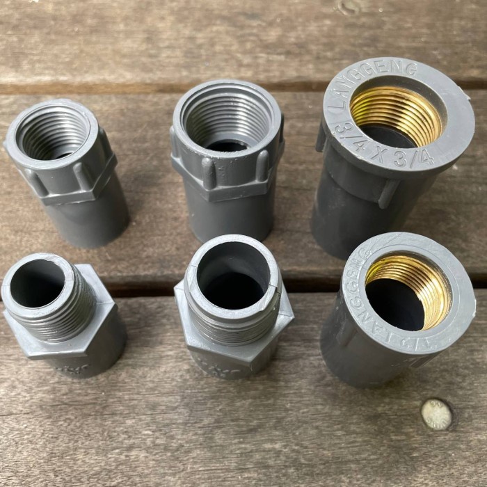 Jual SOCK DRAT 1/2 3/4 1 inch Dalam Luar Pipa PVC AW Shock Sok | Shopee ...