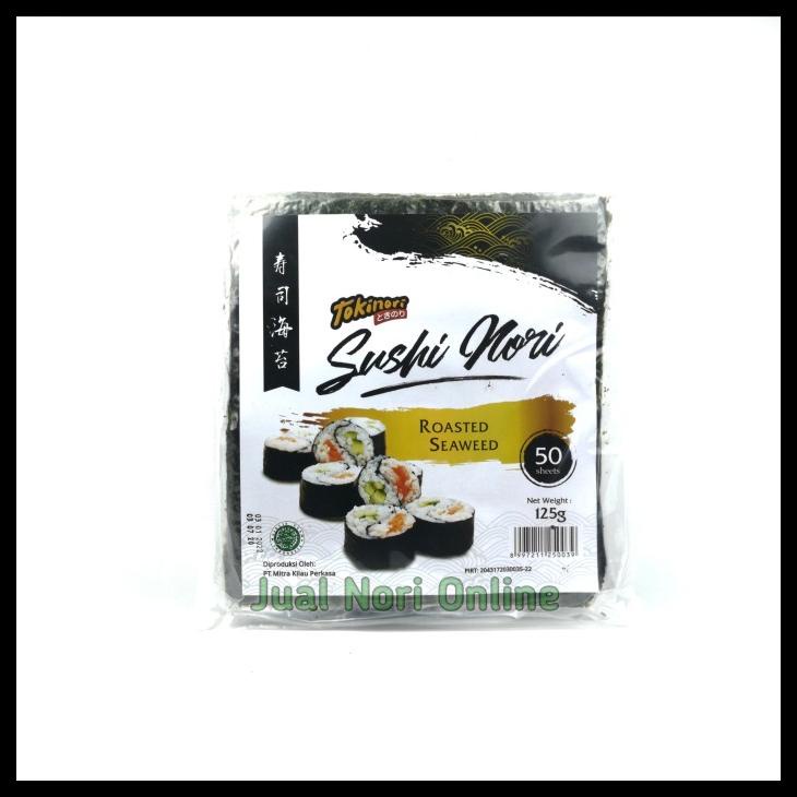 Jual TOKINORI 50 SHEET YAKI SUSHI NORI HALAL MUI ROASTED SEAWEED UK 21X19 C KODE 831 | Shopee ...