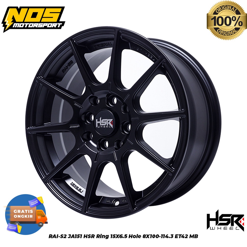 Jual VELK MOBIL BRIO AGYA AVANZA CALYA R15X6,5 PCD 4X100/4X114 ET42 HSR RAI-S2 | VELG RACING ...