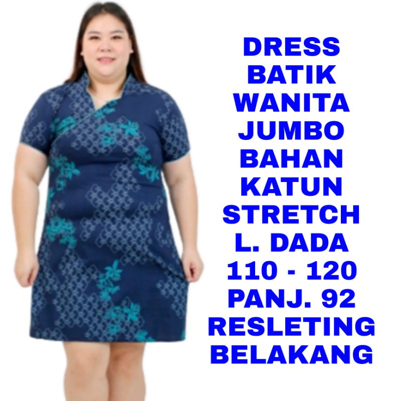 Jual WK DRESS BATIK MODERN WANITA JUNBO BIG SIZE LD 120 BAJ7 KERJA PESTA | Shopee Indonesia