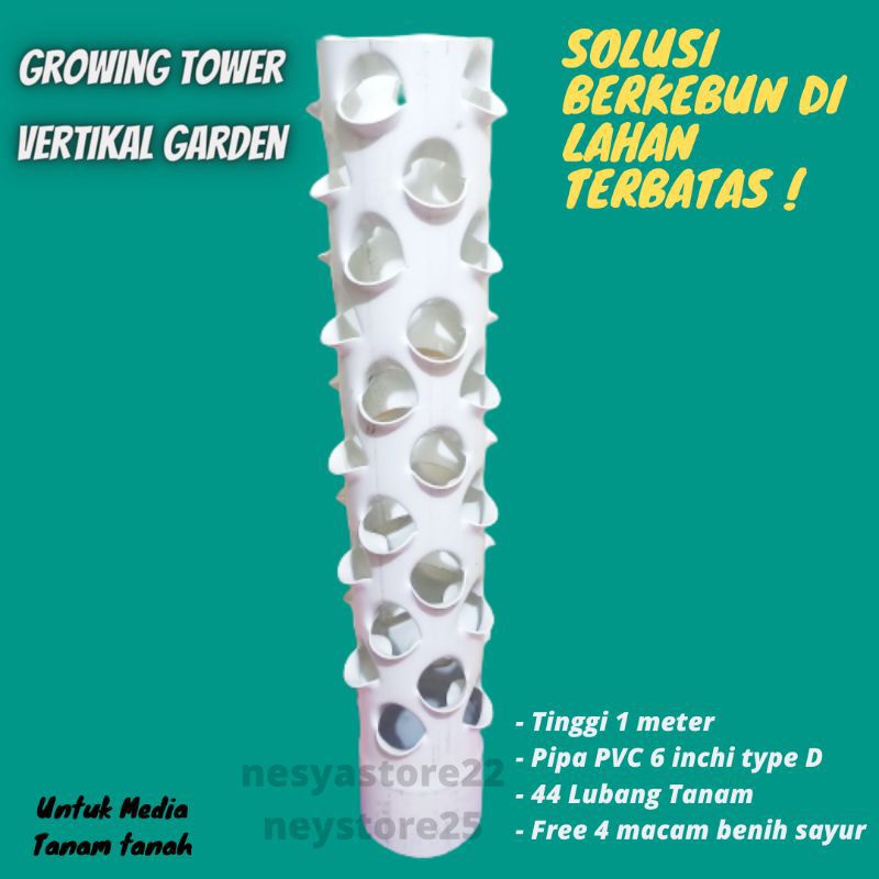Jual Growing Tower Pot Tower Vertikultur Vertikal Garden Paralon 1 ...