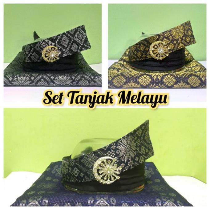Jual SET TANJAK MELAYU PREMIUM LENGKAP KAIN SAMPIN SONGKET | Tanjak ...