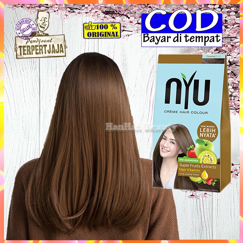 Jual NYU Creme Hair Colour 30ml Caramel Tanpa Amonia Cat Rambut Korea ...