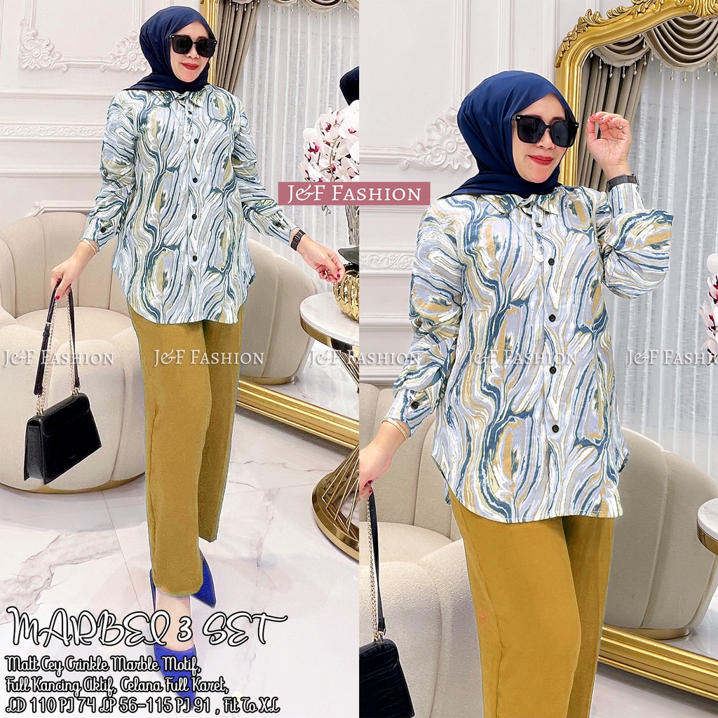 Jual MARBEL 3 SET Matt Cey Crinkle Marble Motif, Full Kancing Aktif ...