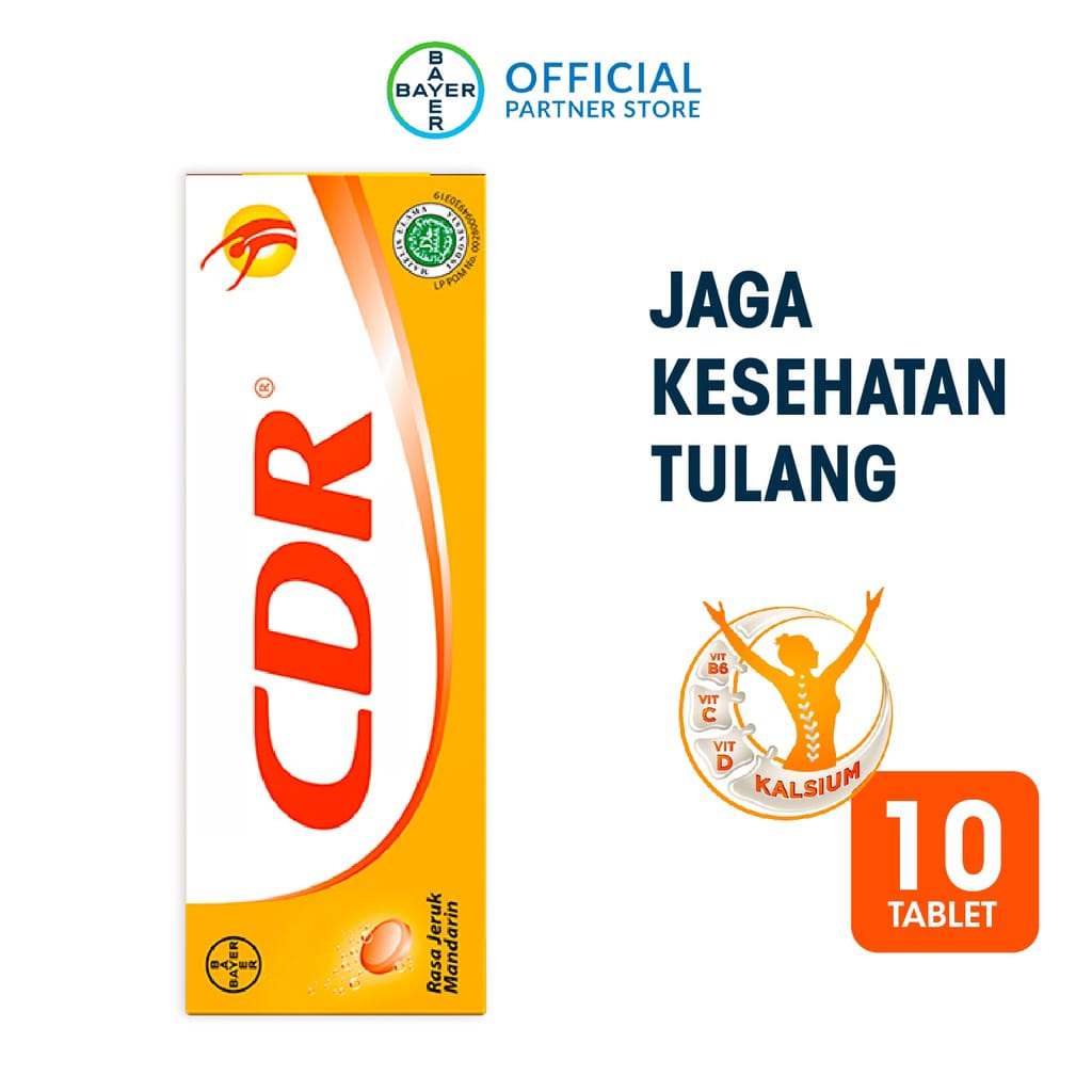 Jual CDR Suplemen Kalsium Isi 10 Tablet Vitamin C Rasa Jeruk Mandarin ...