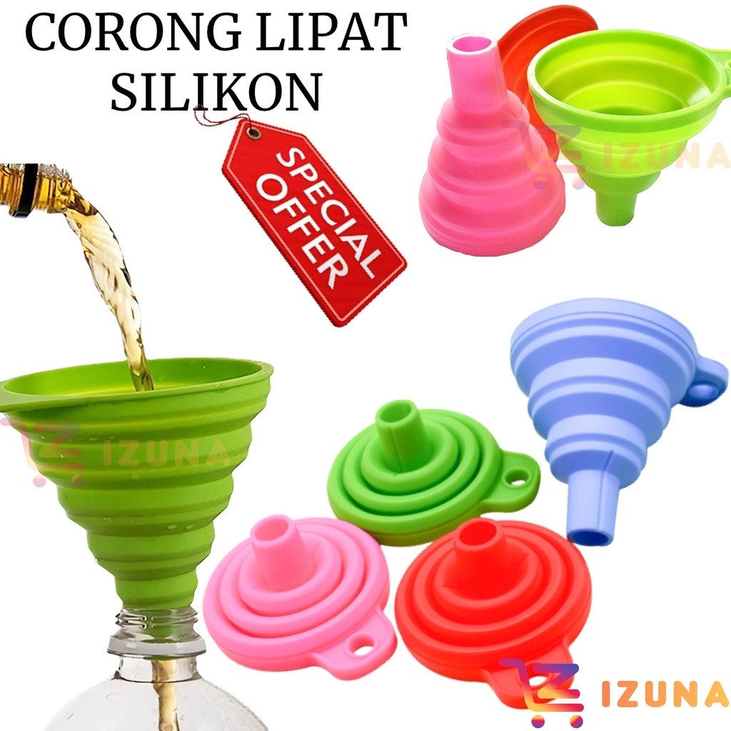 Jual [IZUNA] Corong Mini Silikon Lipat Portable / Corong Air Dan Minyak ...