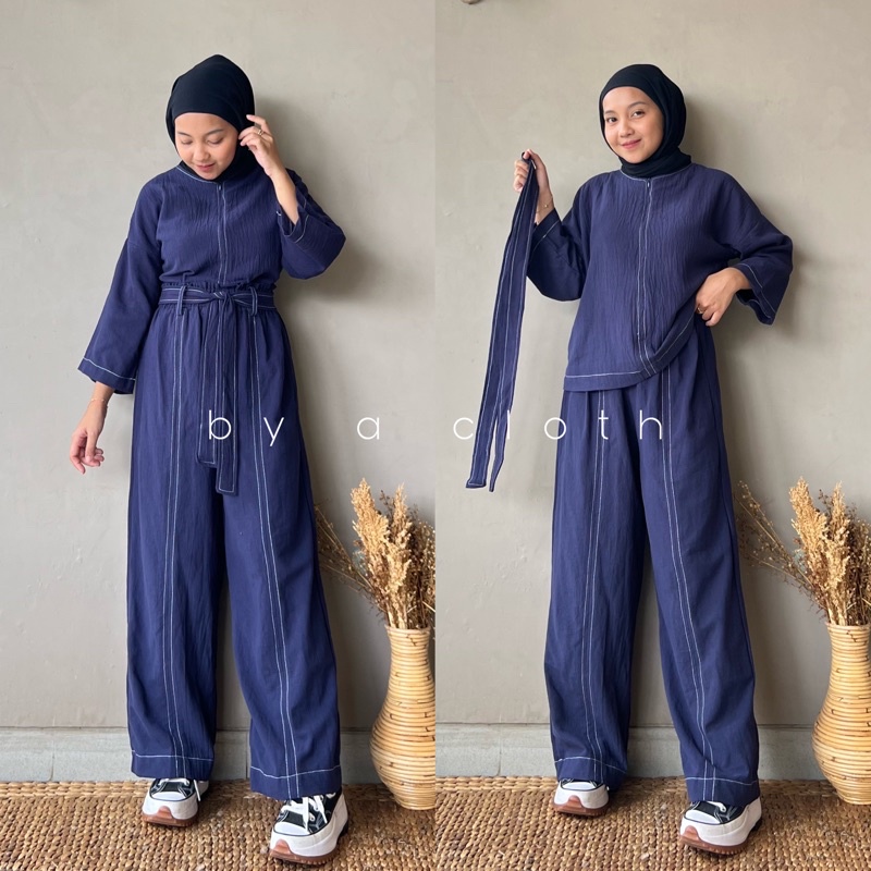 Jual Kinder Set Linen - One Set Wanita - Baju Wanita - Blouse Wanita ...