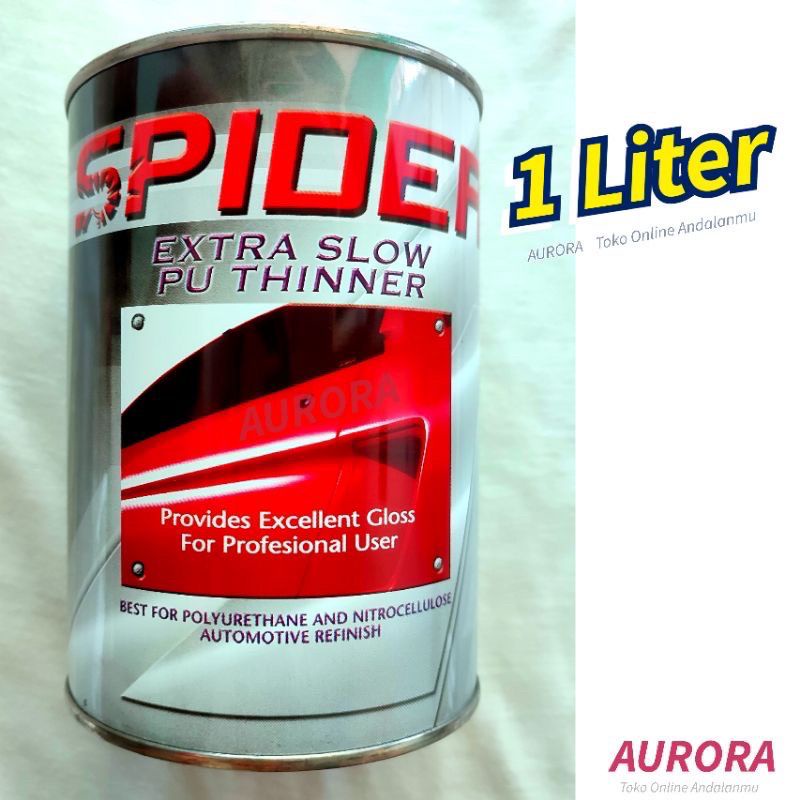 Jual Tiner SPIDER Extra Slow 1Liter Thinner PU Tinner Laba-Laba Kualitas Premium | Shopee Indonesia