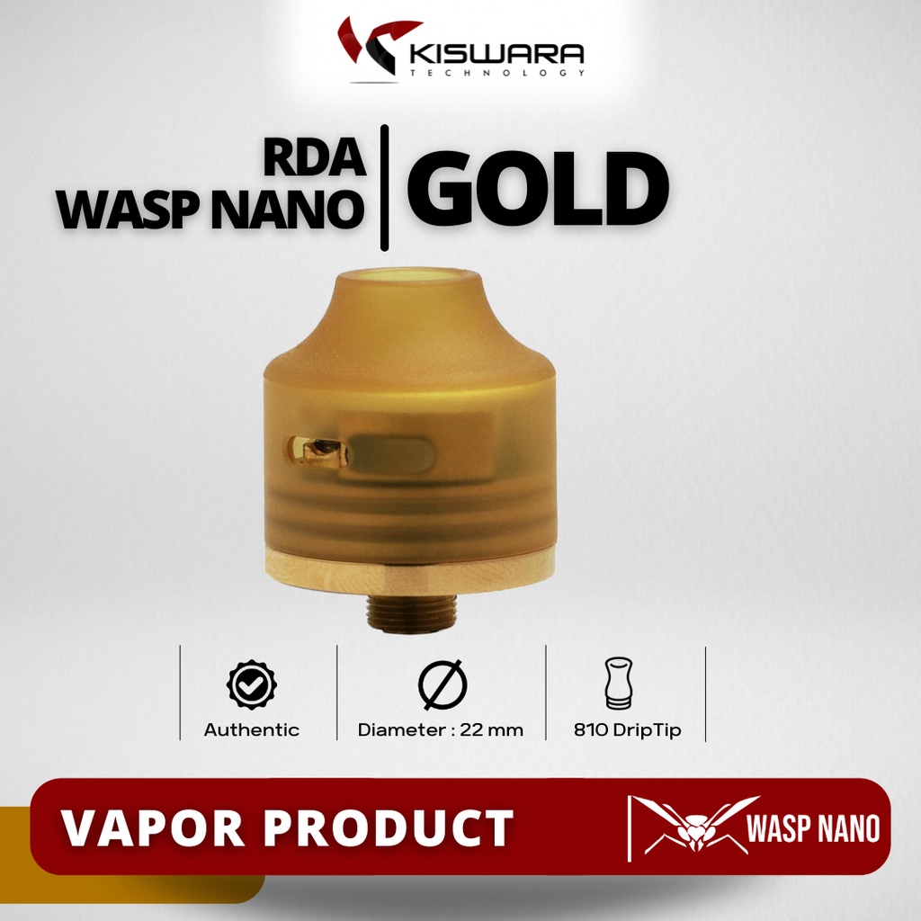 Jual WASP Nano 22 RDA Authentic Atomizer GOLD | Shopee Indonesia