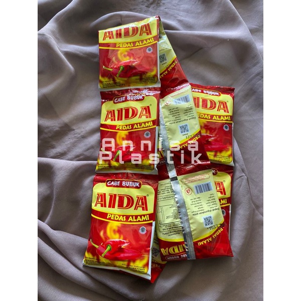 Jual Bubuk Cabai AIDA Pedas Alami Kemasan 250gr dan 1 Renceng @25gr ...