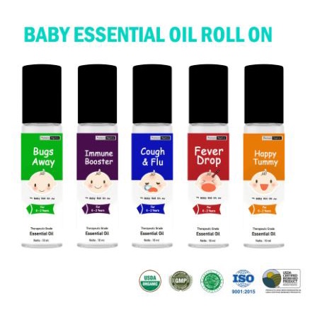 Jual Baby Essential Oil Roll On 0 - 2 Tahun Minyak Bayi Roll On Meredakan Batuk, Demam, Perut ...