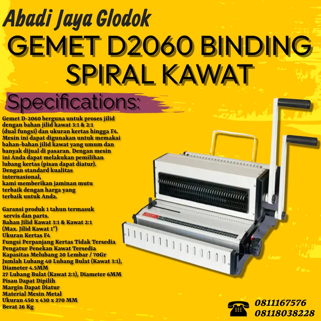 Jual GEMET D2060 BINDING SPIRAL KAWAT & PLASTIK | Shopee Indonesia