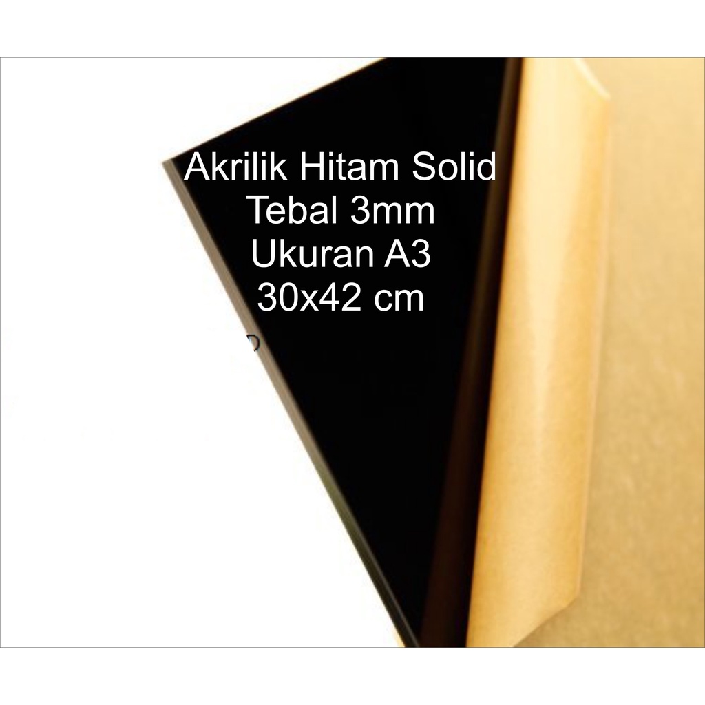 Jual Akrilik Marga Cipta Hitam Solid Tebal 3mm Ukuran A3 | Shopee Indonesia