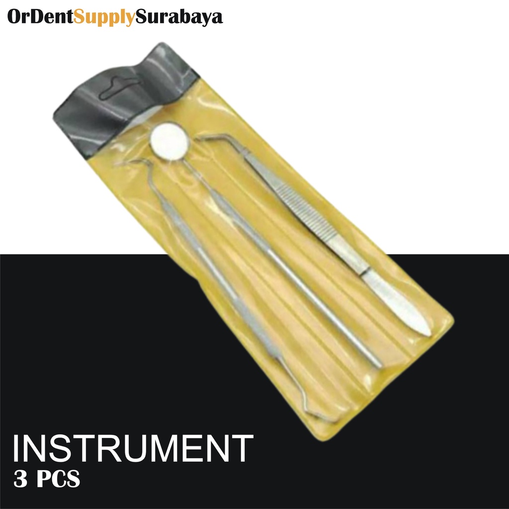 Jual Dental instrumen isi set 3 pcs/alat dokter gigi | Shopee Indonesia