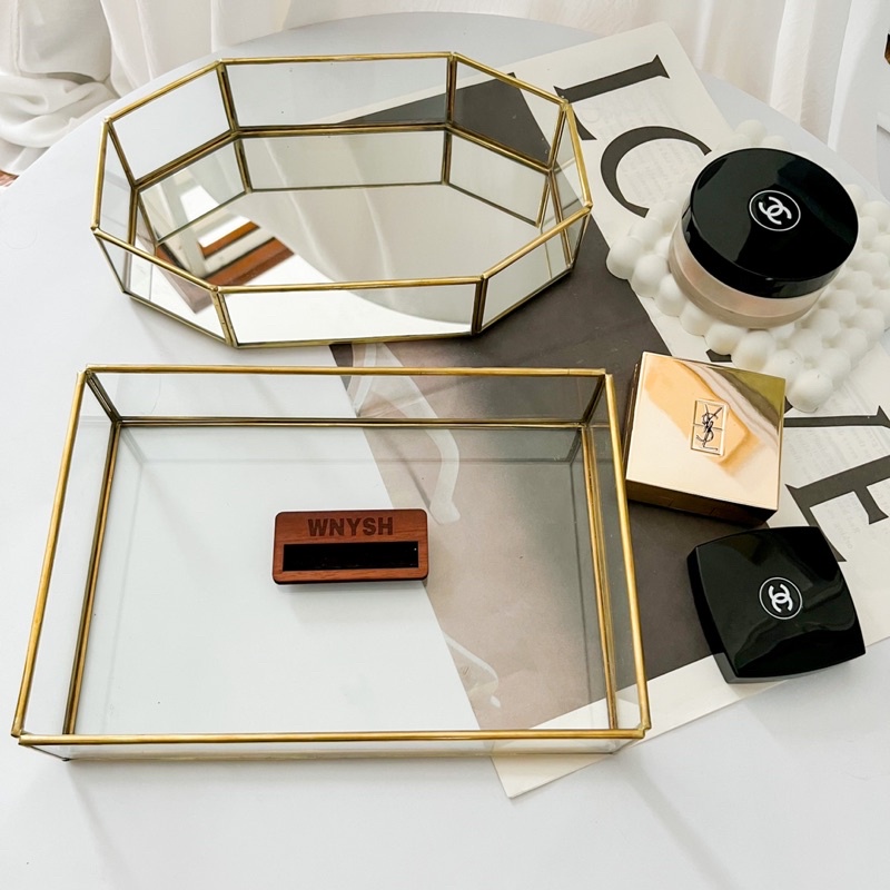 Jual Hexagonal tray, mirror tray, aesthetic tray | Shopee Indonesia