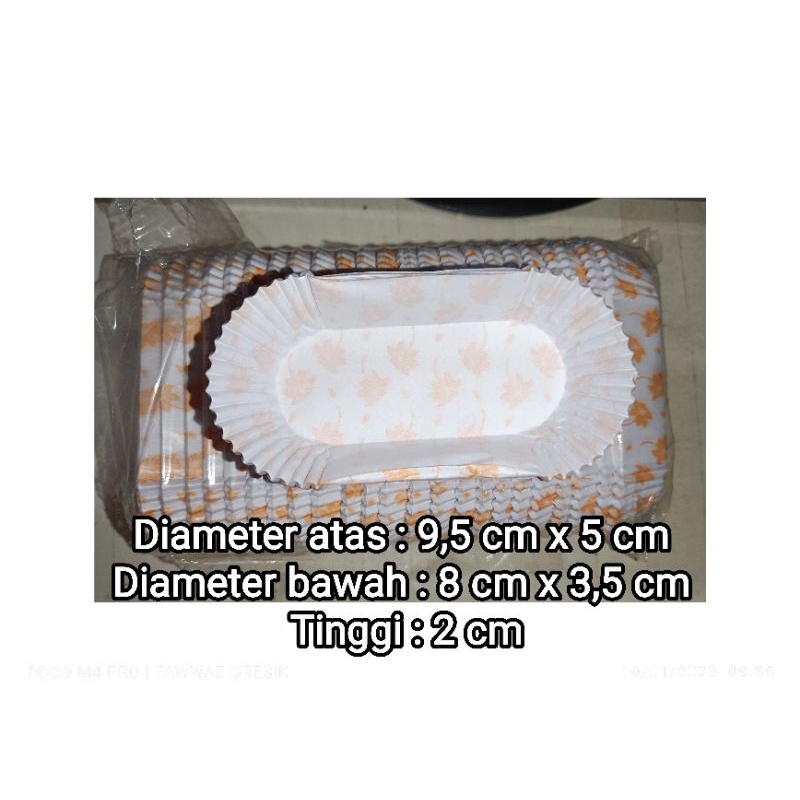 Jual (25 Pcs) Paper cake case oval medium / cup kue kertas alas oval ...