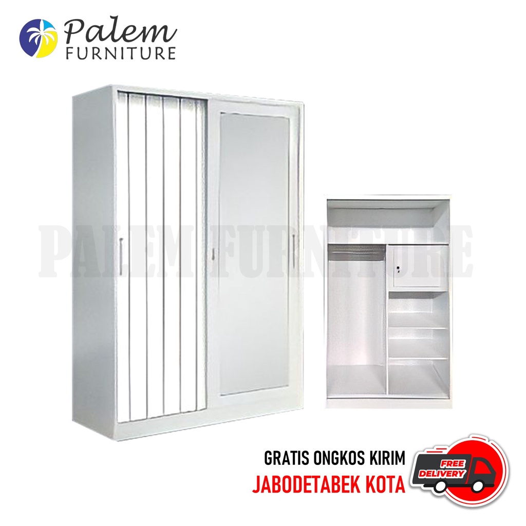Jual Lemari Besi Lemari Pakaian 2 Pintu Besi 120 Sliding | Shopee Indonesia