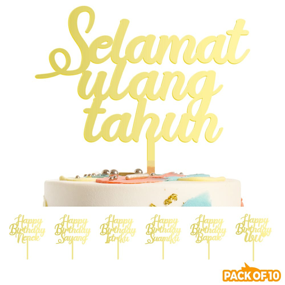 Jual Selamat Ulang Tahun Acrylic Cake Topper Indonesia | Shopee Indonesia