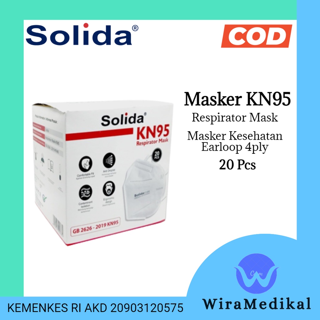 Jual Masker KN95 Respirator Mask Solida 1 Box | Surgical Medical Mask ...
