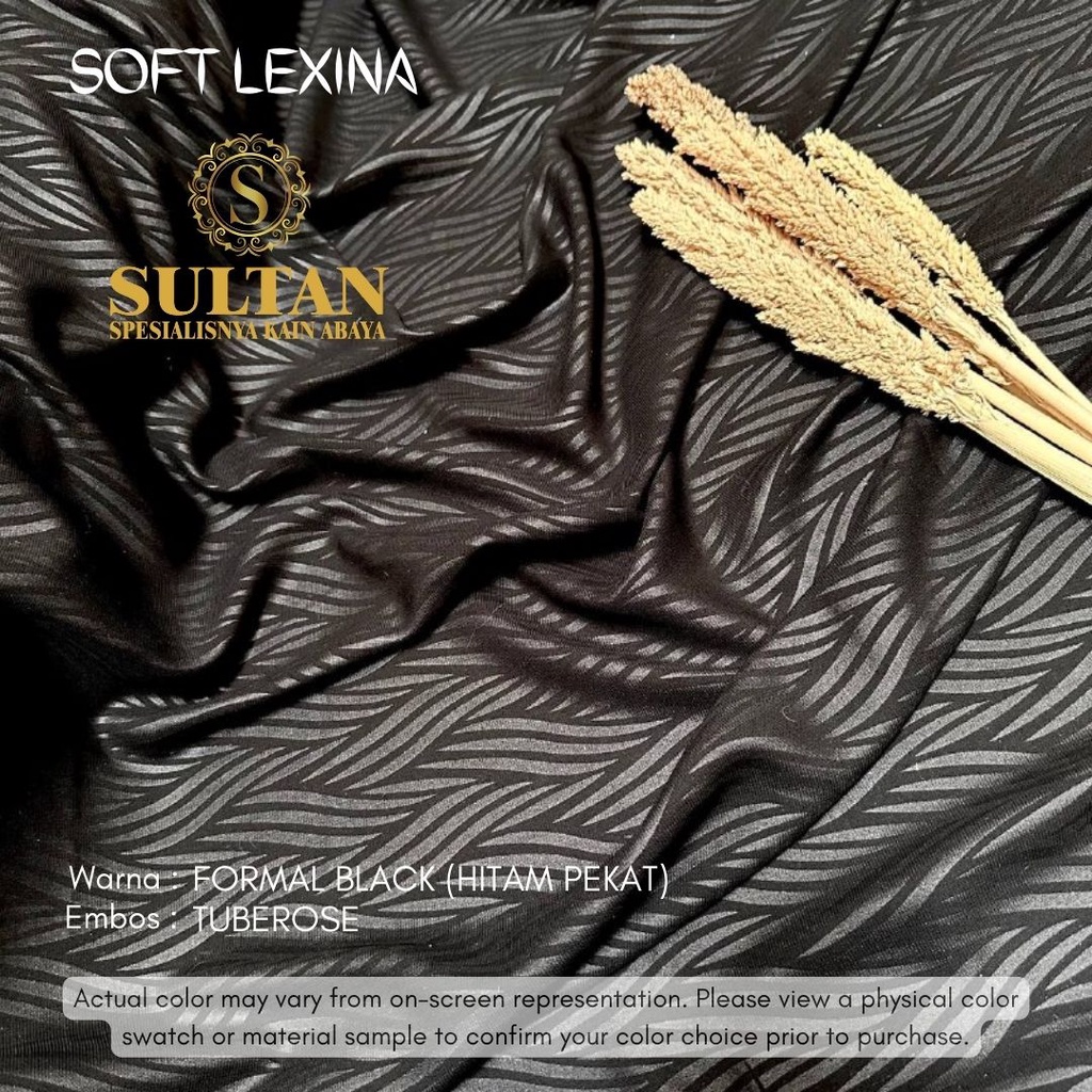 Jual 50CM EMBOS PANDAN SOFT LEXINA FORMAL BLACK/ HITAM PEKAT KAIN ABAYA ...