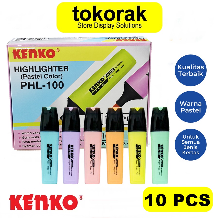 Jual KENKO PASTEL COLOR HIGHLIGHTER PHL - 100 ISI 10 PCS KENKO ...