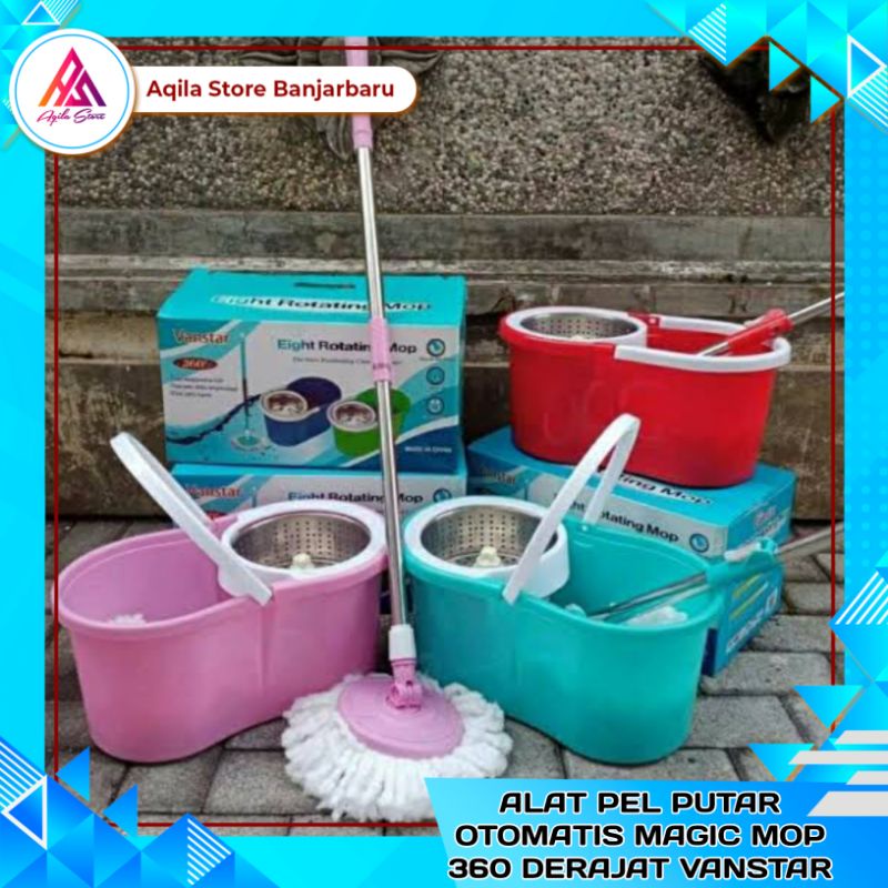 Jual Pel Mop Putar Otomatis Vanstar / Alat Pel Putar Otomatis Magic Mop ...