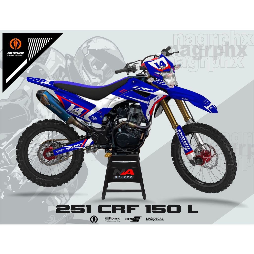 Jual DECAL CRF FULLBODY BLUE - DECAL CRF 150L BIRU SIMPEL CRF-251 ...