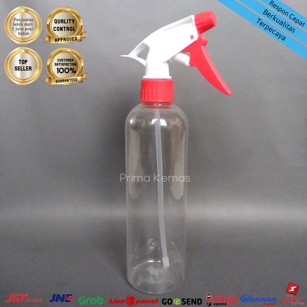 Jual Botol Trigger Spray 500 ml - botol disinfektan - PET 500 ml Trigger Red | Shopee Indonesia