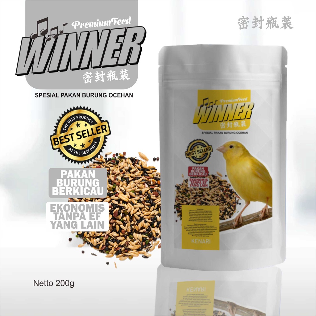 Jual pakan burung kenari finch winner harian dan lomba 200g | Shopee ...