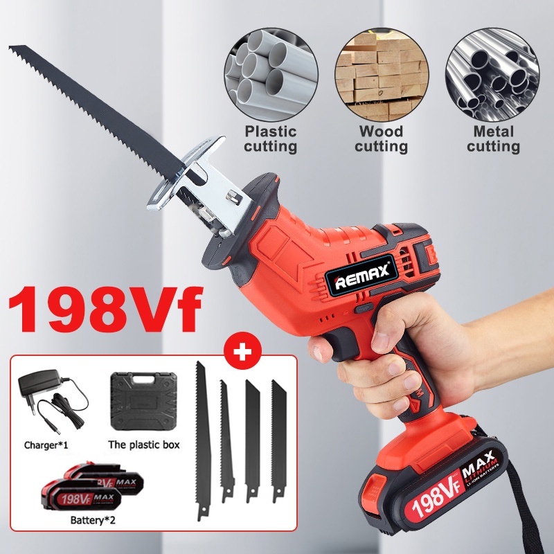 Jual 198Vf Reciprocating Saw Cordless Chainsaw Mesin Gergaji Besi Kayu ...