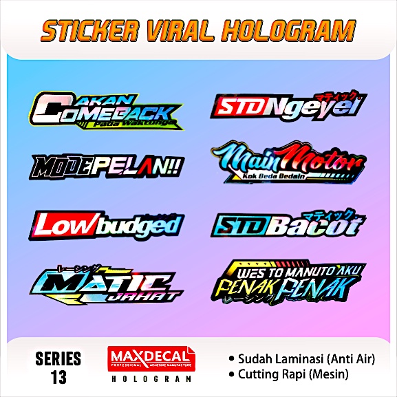 Jual STICKER TERLARIS SERIES 13 HOLOGRAM | STICKER RACING | STICKER ...