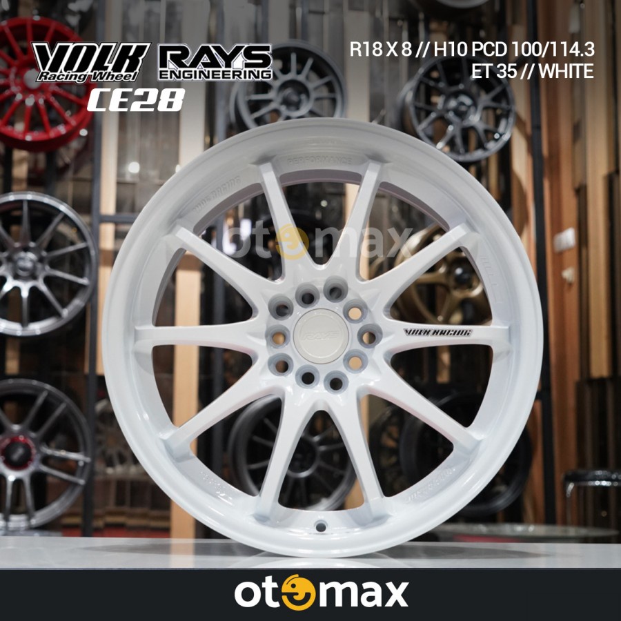Jual Velg Mobil Volk Rays CE28 Ring 18 H10 White | Shopee Indonesia
