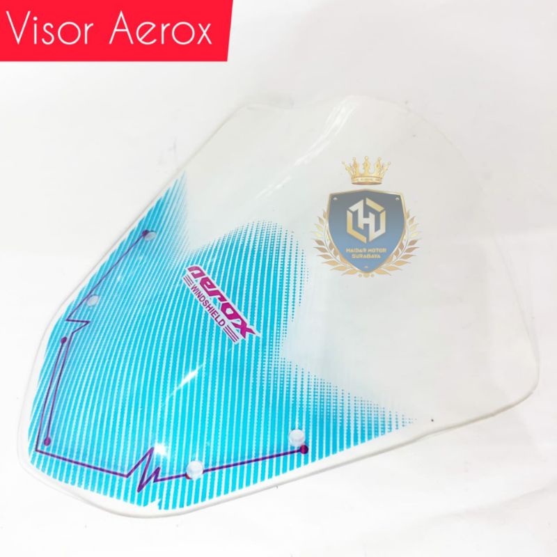 Jual Visor Aerox Windshield variasi Aerox bening blue Winsil bening ...