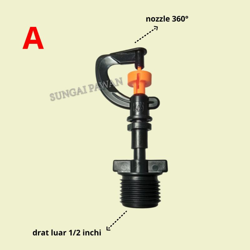Jual nosel nozzle sprinkler sprayer semprotan penyiram tanaman drat ...