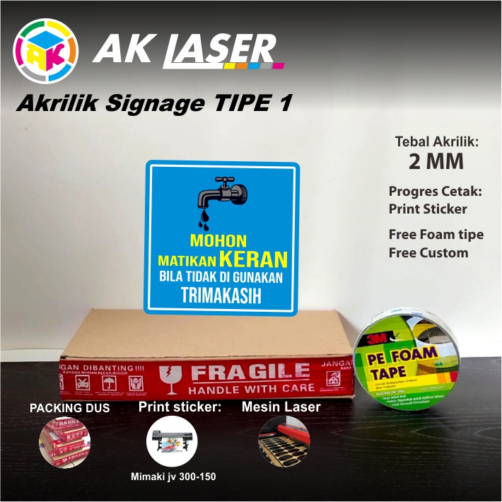 Jual AKRILIK SIGN MATIKAN KERAN TIPE 1 ACRYLIC MATIKAN KERAN SIGN ...