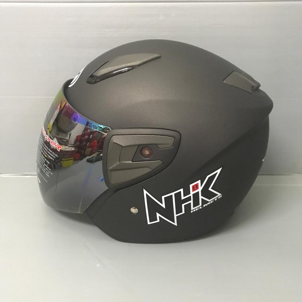 Jual HELM NHK R7 R 7 HALF FACE HALFFACE SOLID BLACK DOFF HELM NHK HALF ...