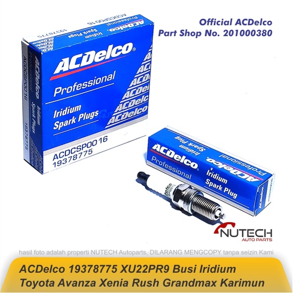 Jual Busi ACDelco iridium XU22PR9 Toyota Avanza Xenia Rush Grandmax ...