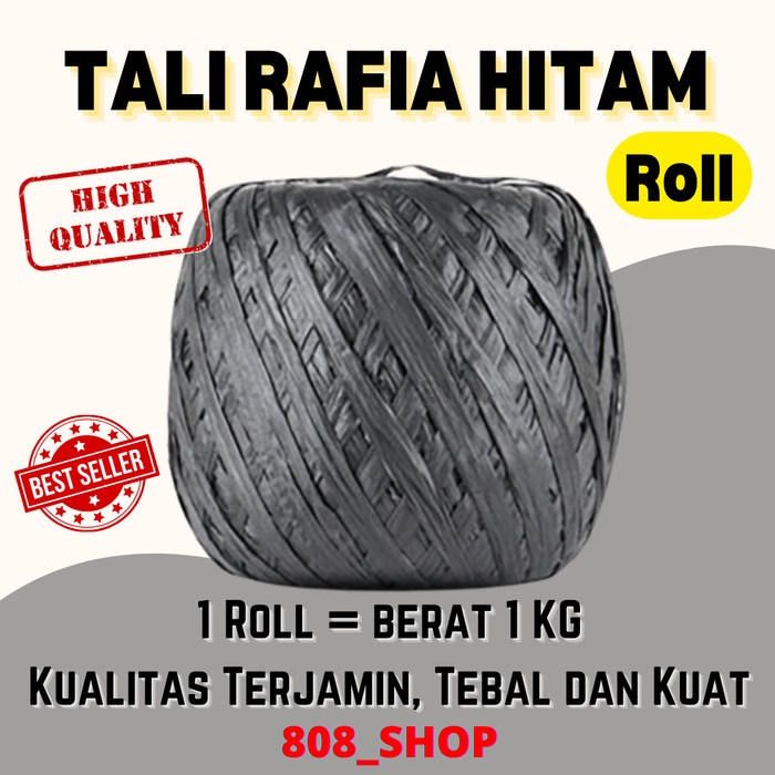 Jual Tali Rafia Hitam Tali Plastik Rapia Kuat Tebal Premium 1 Kg Per ...