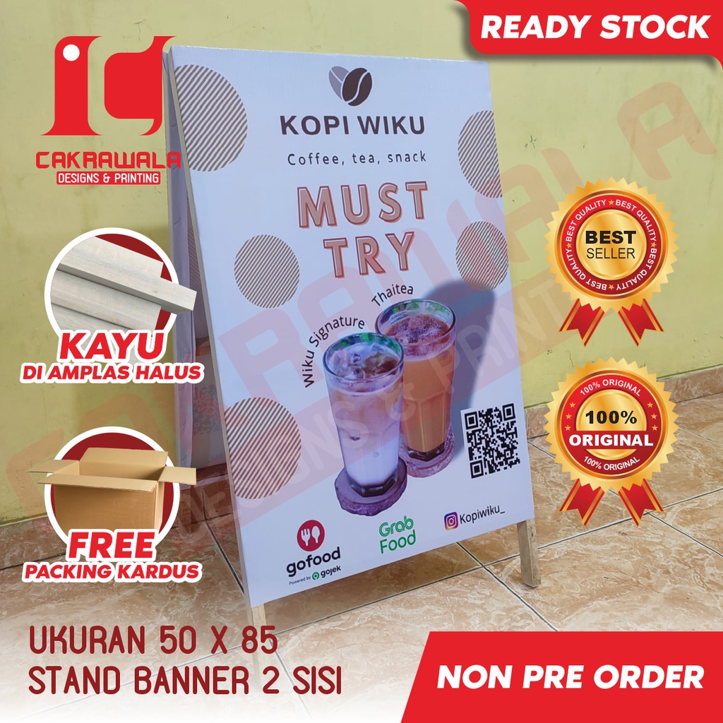 Jual STAND BANNER KAYU UKURAN 50 X 85 - STANDING BANNER KAYU PROMO ...