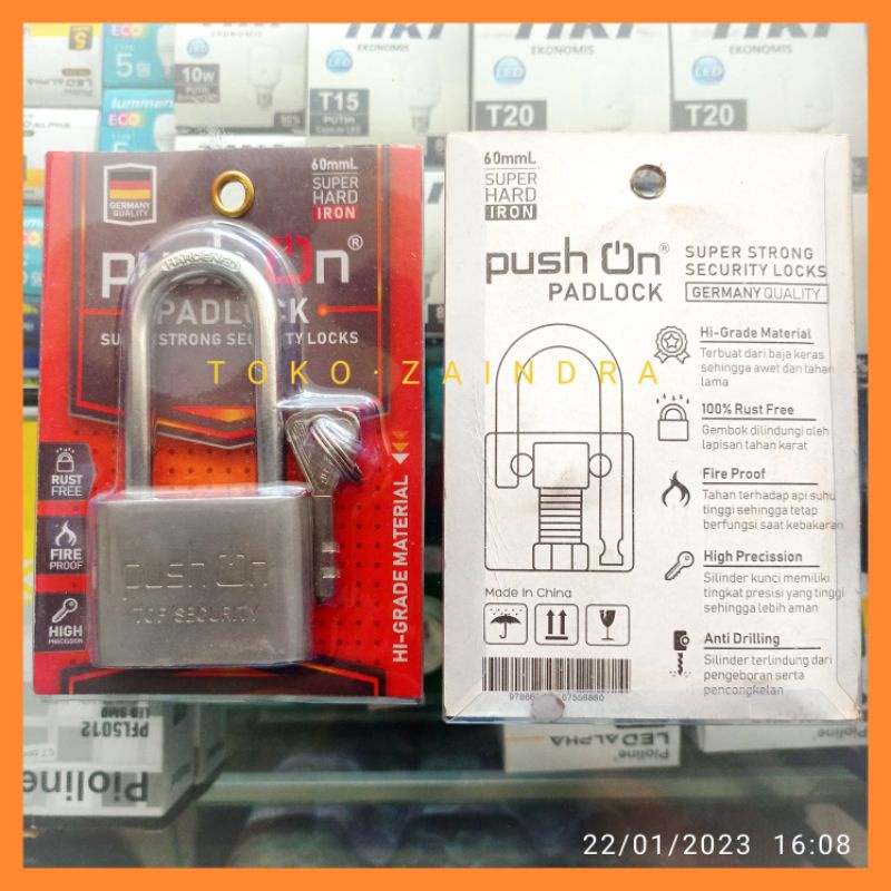 Jual gembok padlock push on besar 60mml panjang 11cm | Shopee Indonesia