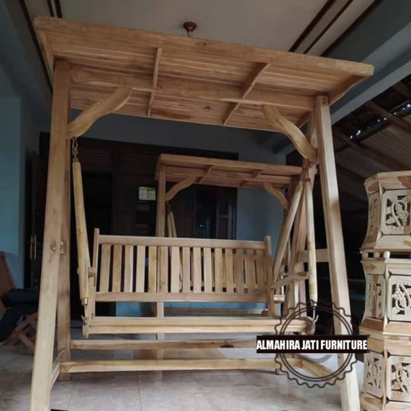 Jual Ayunan kayu jati mentahan - ayunan taman - ayunan teras - bandulan ...