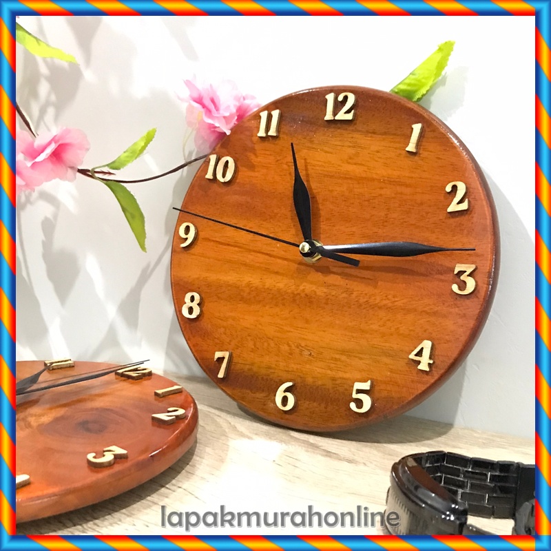 Jual Jam Dinding Kayu Tempel Minimalis Aesthetic Mesin Sweep Tidak ...