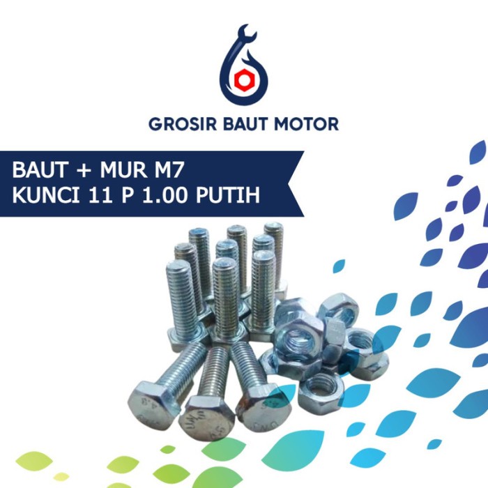 Jual Baut Mur HEX Putih M7 X 25 Kunci 11 | Shopee Indonesia