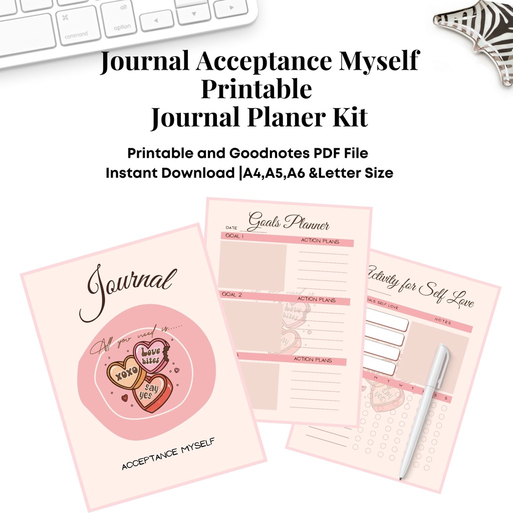 Jual Journal Acceptance Myself Printable Journal with Idea Activity ...