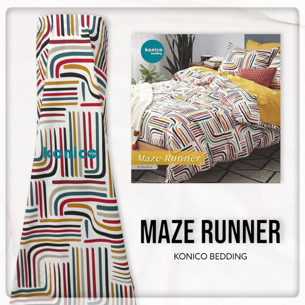 Jual KONICO kain Katun sprei Meteran Motif MINIMALIS MAZE RUNNER Tabur Star Esra GROW Catra ...