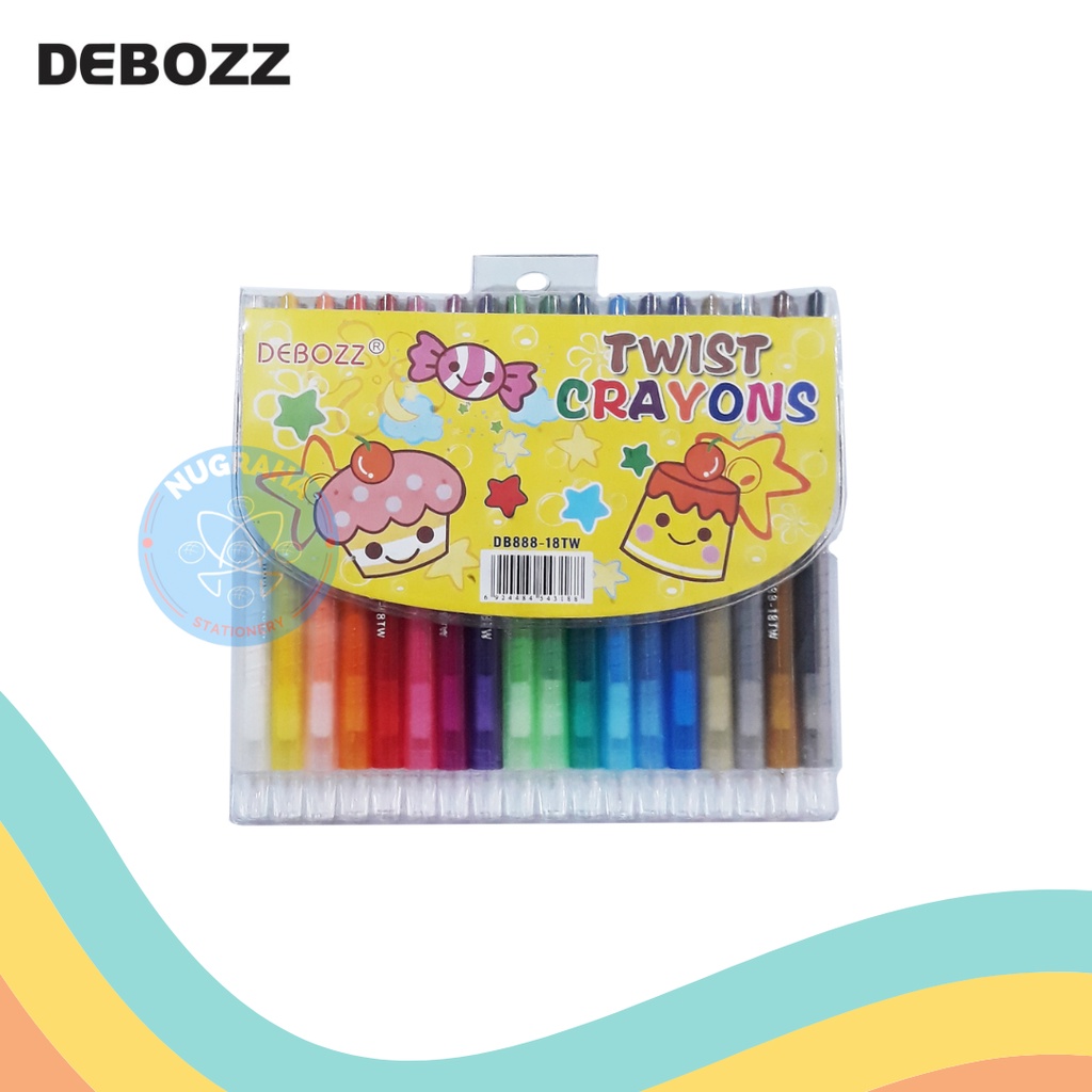 Jual CRAYON PUTAR 18 WARNA DEBOSS 888 (1 SET) | Shopee Indonesia
