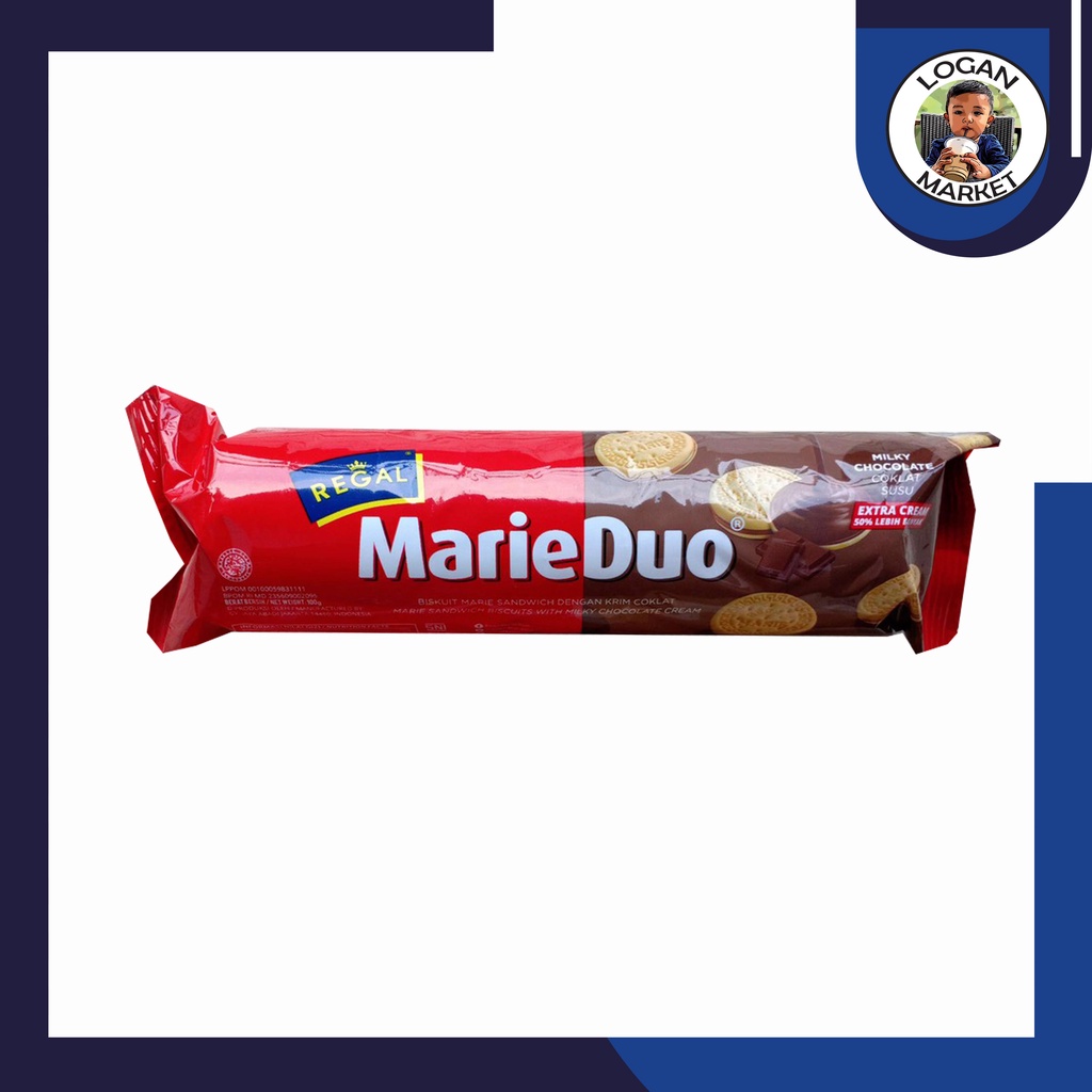 Jual Regal Biscuit Biskuit Marie Duo Coklat Cokelat 100gram 100 gram ...
