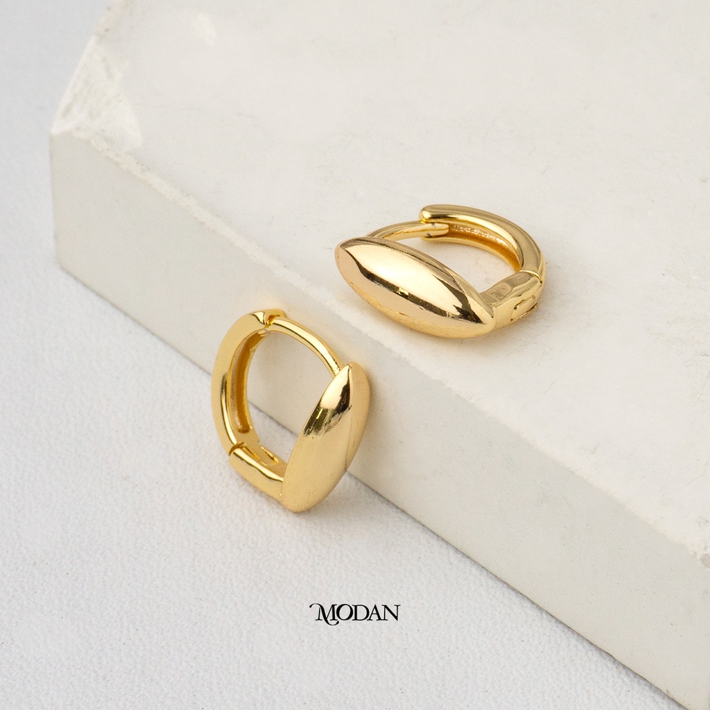 Jual Modan - Simple Minimalist Plain D-Shaped / U-Shaped Hoop Earrings ...