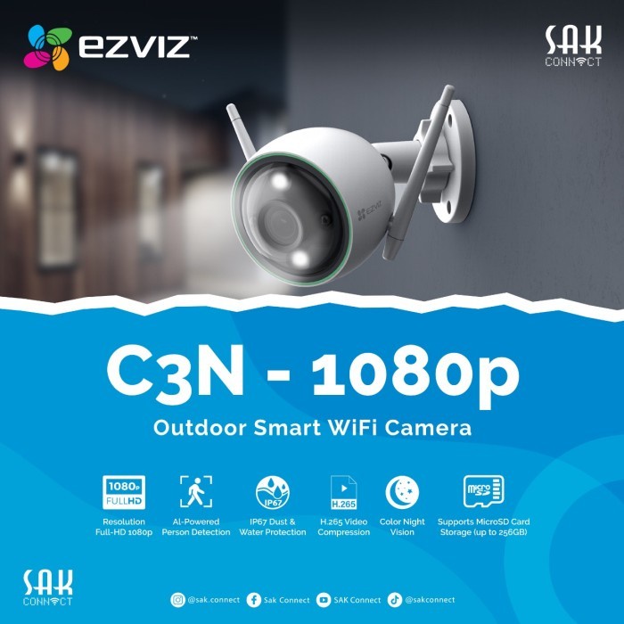 Jual Ezviz C3N 1080p IP Cam Outdoor Color Night Vision | Shopee Indonesia